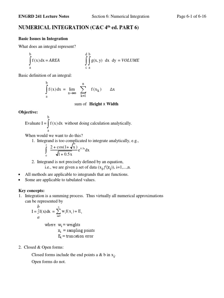Section 6 Integration | PDF | Integral | Numerical Analysis
