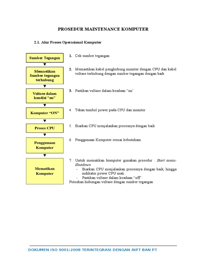 Sop Maintenance Komputer | PDF
