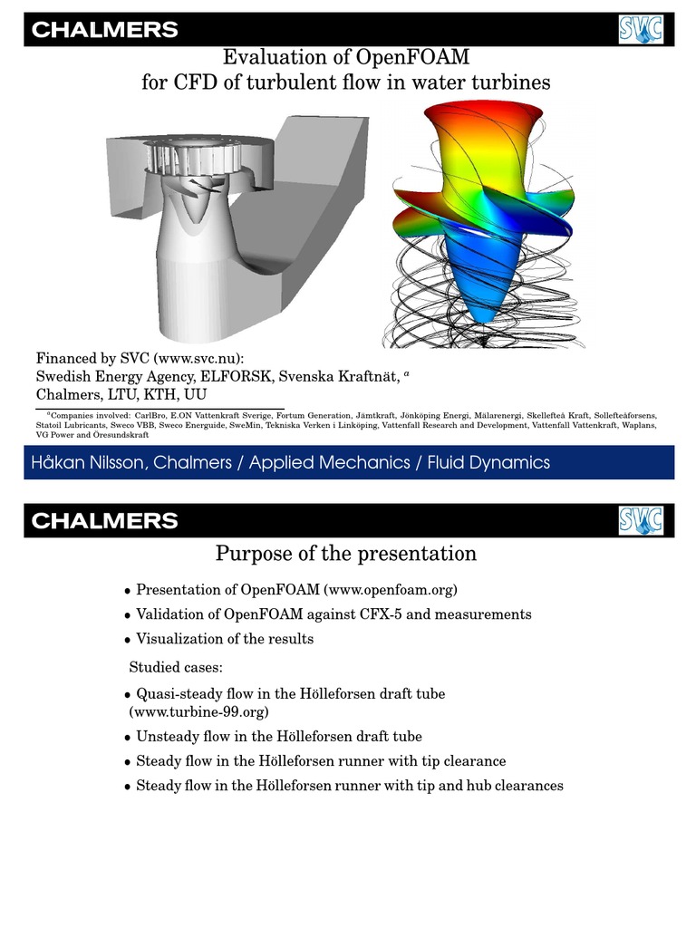 Evaluation of OpenFOAM For CFD of Turbulent Flow in Water Turbines | PDF | Computational Fluid ...