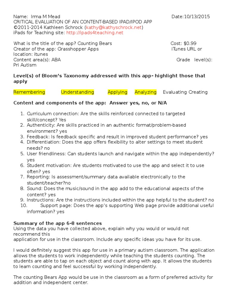 App Evaluation | PDF | Career & Growth | Business