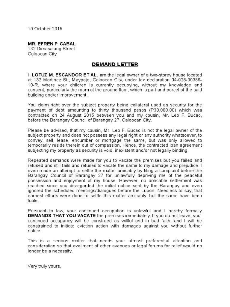 Demand Letter