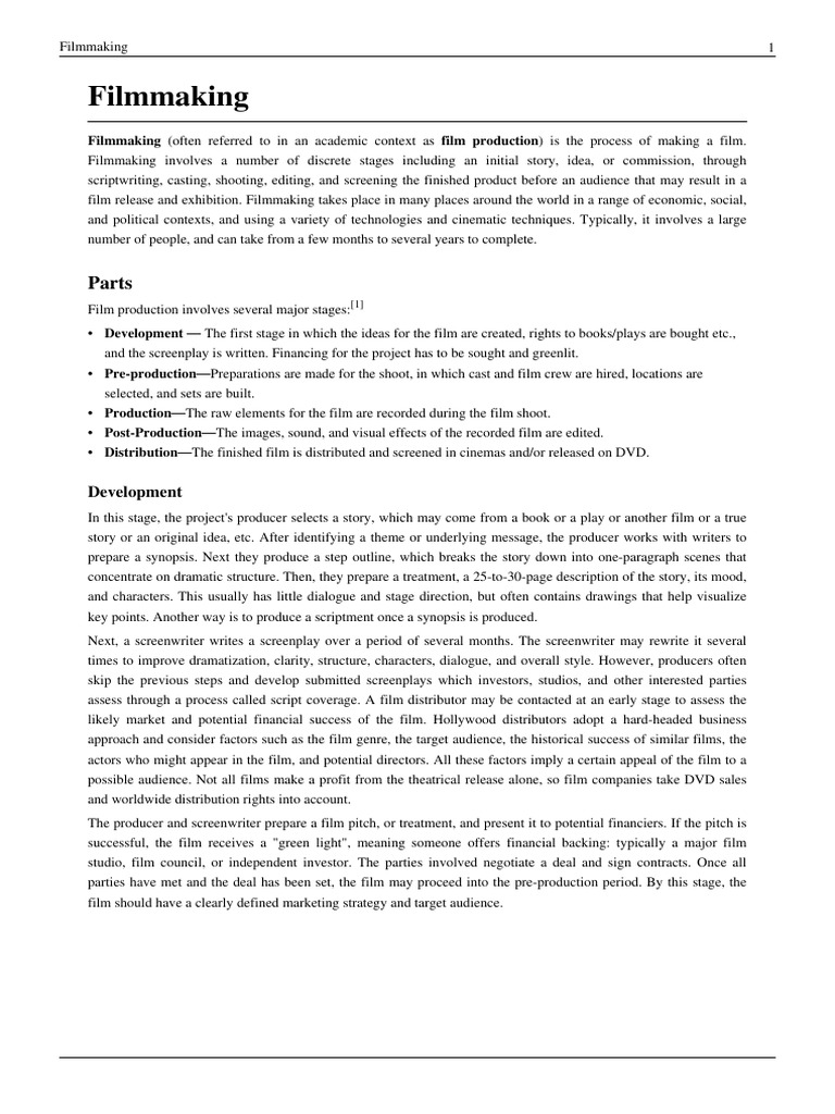 Filmmaking | PDF