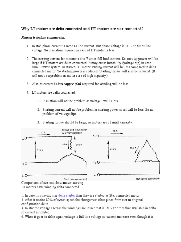 LT vs HT Motors: Connection Differences | PDF | Power Engineering ...