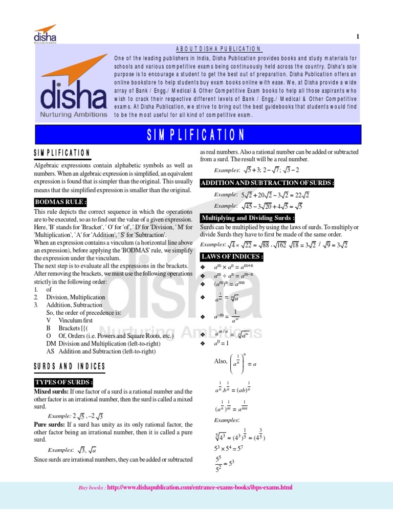 Simplification | PDF | Multiplication | Elementary Mathematics