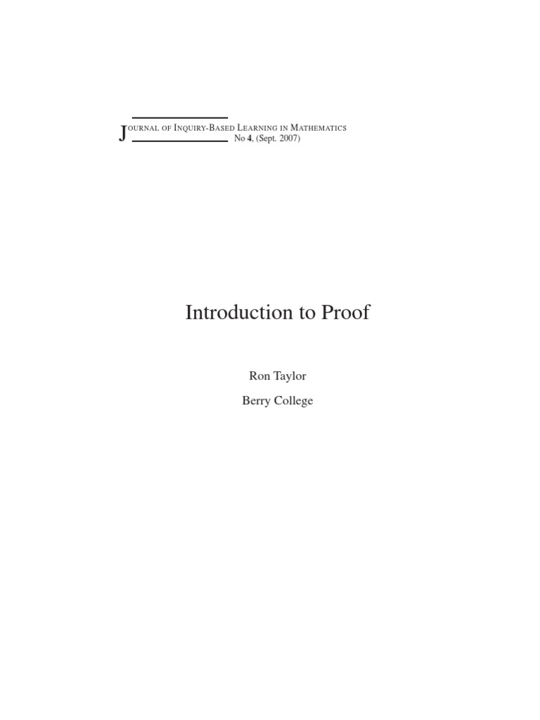 Introduction to Mathematical Proofs | PDF | Mathematical Proof ...