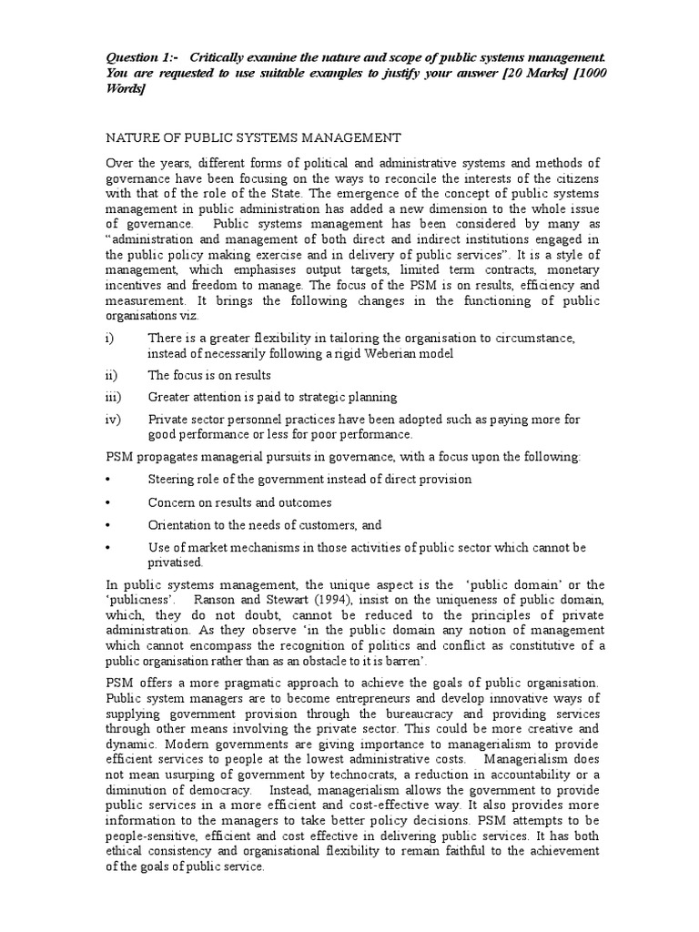 Public System Management | PDF | Governance | Good Governance