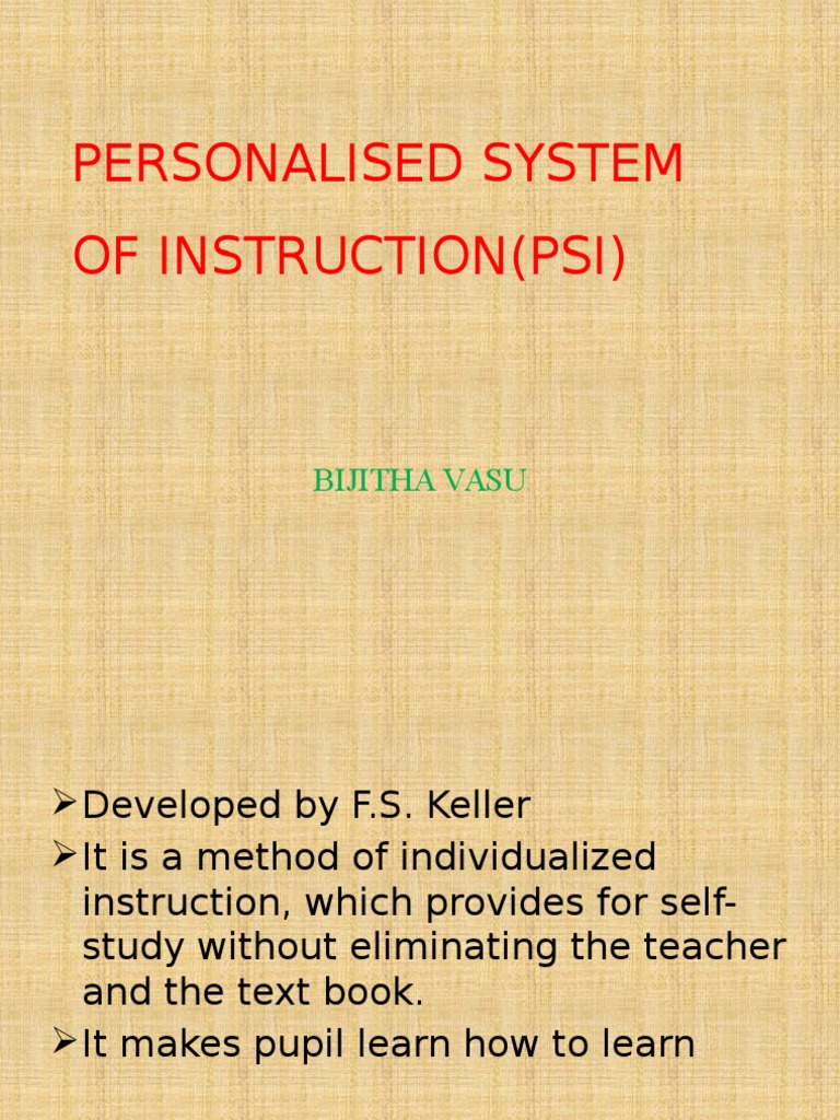 Personalized System of Instruction Guide | PDF