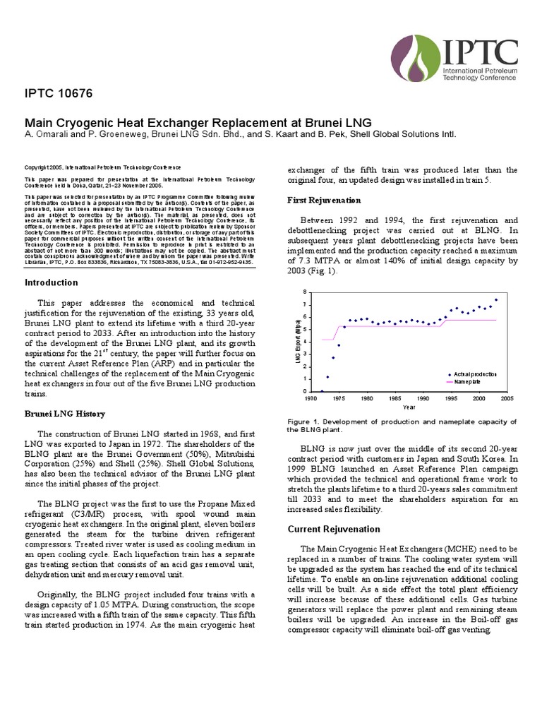 Brunei MCHE Replacement 2005 IPTC-10676-MS-P PDF | PDF | Liquefied ...