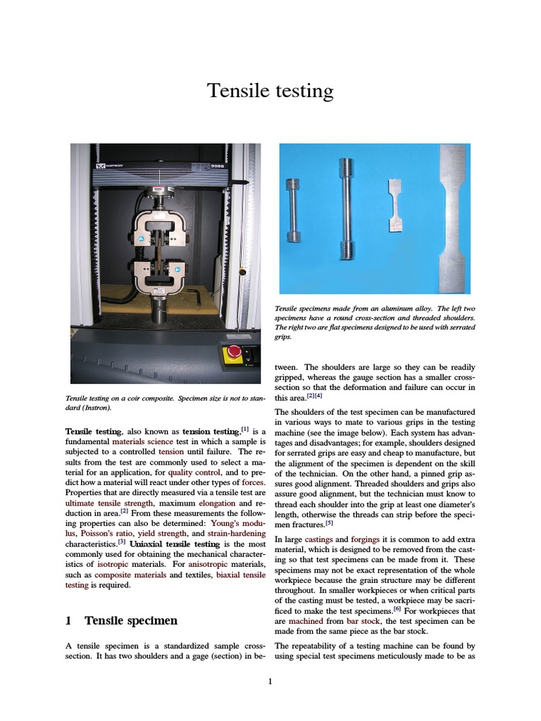 Tensile Testing | PDF | Solid Mechanics | Materials Science