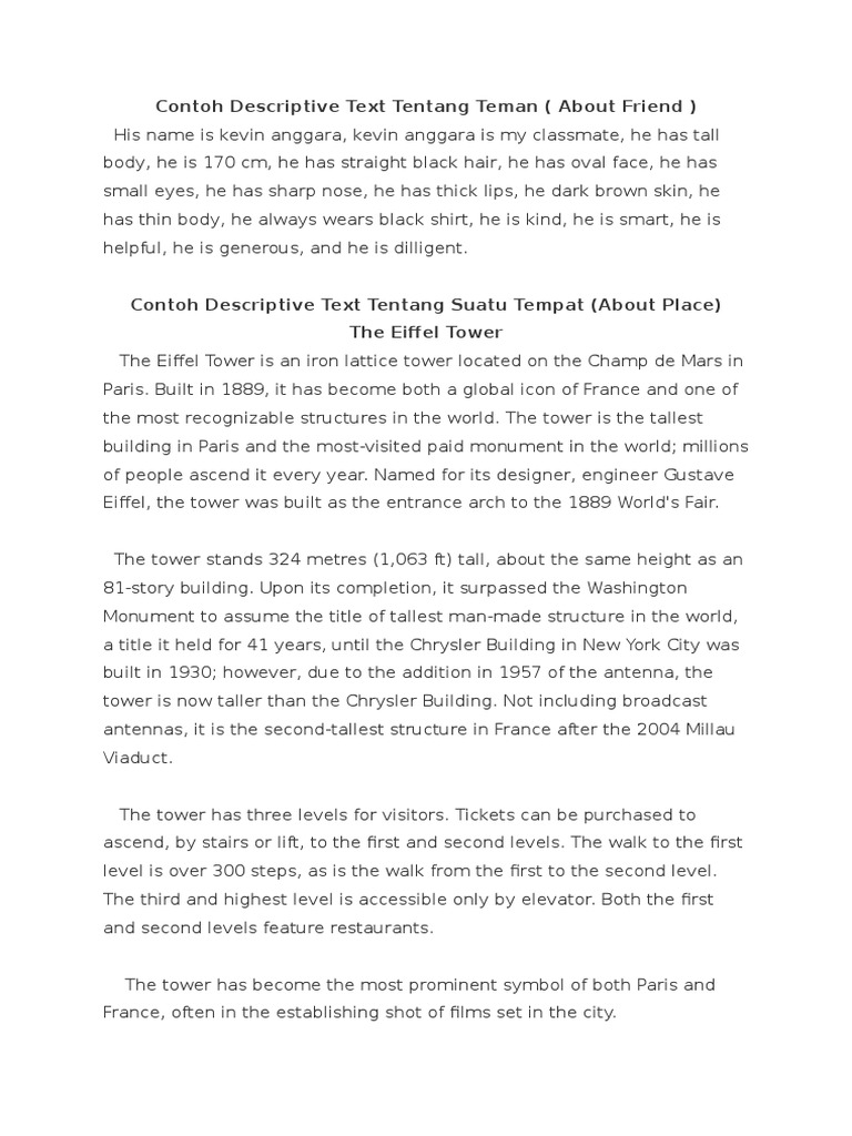 Contoh Descriptive Text | PDF