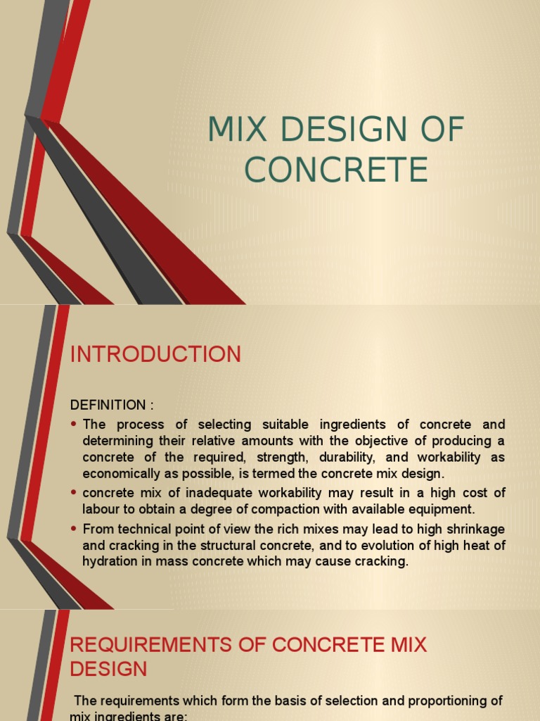 Mix Design of Concrete | PDF | Concrete | Structural Engineering