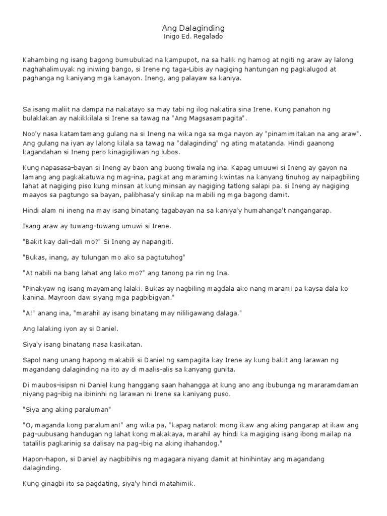 Ang Dalaginding - I.E.regalado | PDF