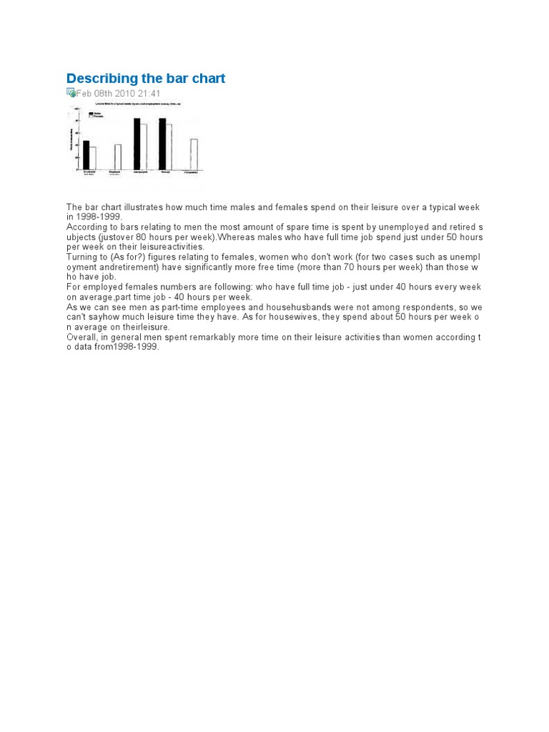 1998-1999 Leisure Time by Gender Chart | PDF | Self-Improvement