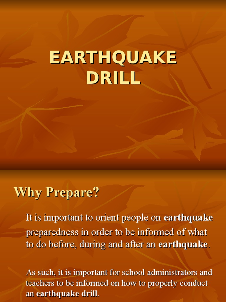 School Earthquake Drill | PDF | Fire Safety | Classroom