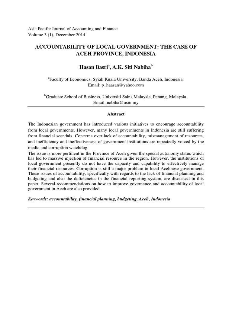 1 - Accountability of Local Government | PDF | Accountability | Governance