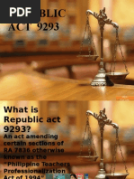 Republic Act No. 9293 | PDF | Licensure | Teachers