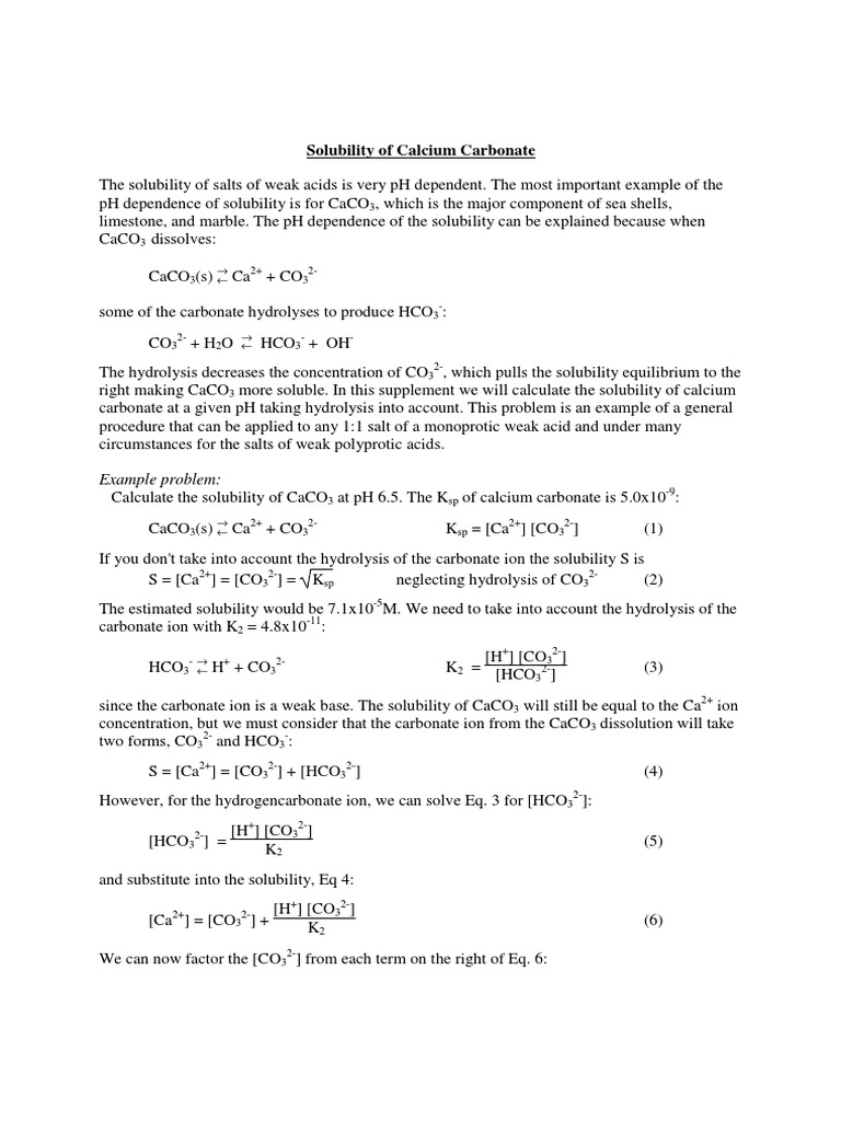 Solubility Of Calcium Carbonate in Water | Carbonate | Solubility