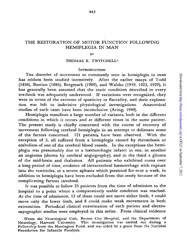 Twitchell RestorationMotorFunction | PDF | Anatomical Terms Of Motion ...