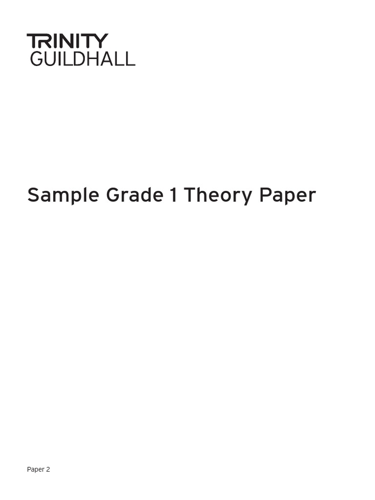 Music Theory Grade 1 Sample Paper 2 Trinity | PDF | Scale (Music ...