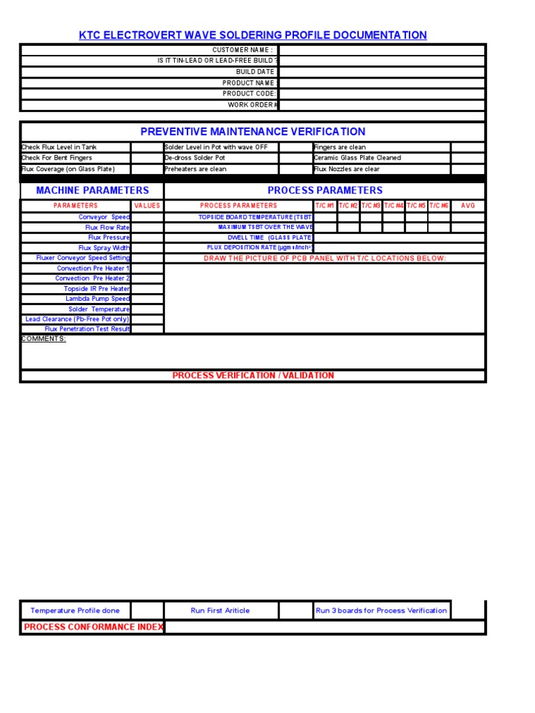 Wave Solder Profile Documentation Sheet | PDF