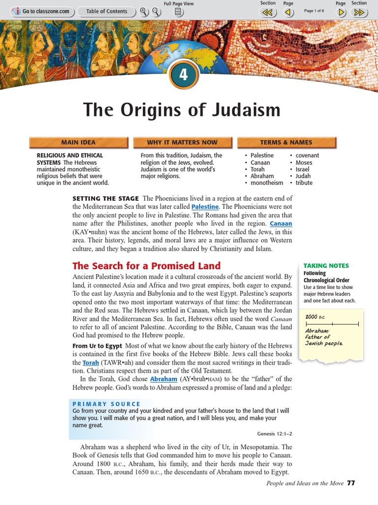 CH 3 Sec 4 - The Origins of Judaism PDF | PDF | Babylonian Captivity ...