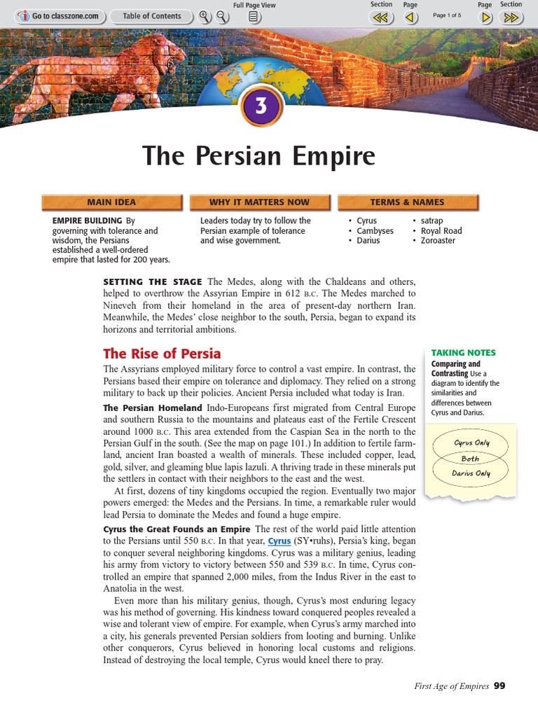 CH 4 Sec 3 - The Persian Empire PDF | PDF | Cyrus The Great | Europe Travel