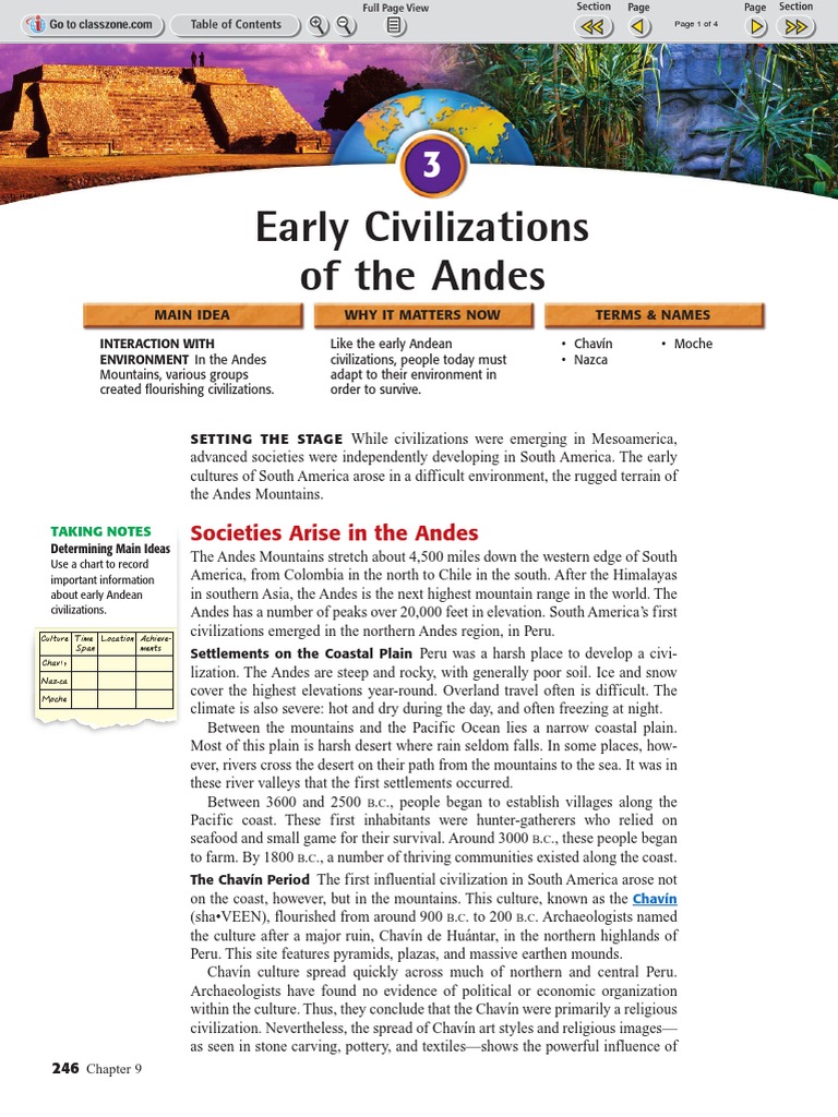 CH 9 Sec 3 - Early Civilizations of The Andes PDF | PDF | Andes | South ...