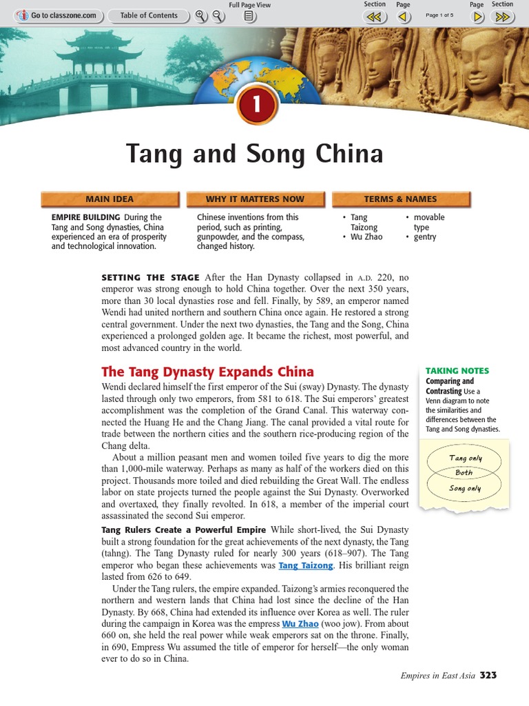 Innovations of the Tang and Song Dynasties | PDF | Tang Dynasty ...
