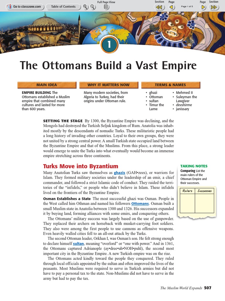 CH 18 Sec 1 - The Ottomans Build A Vast Empire PDF | PDF