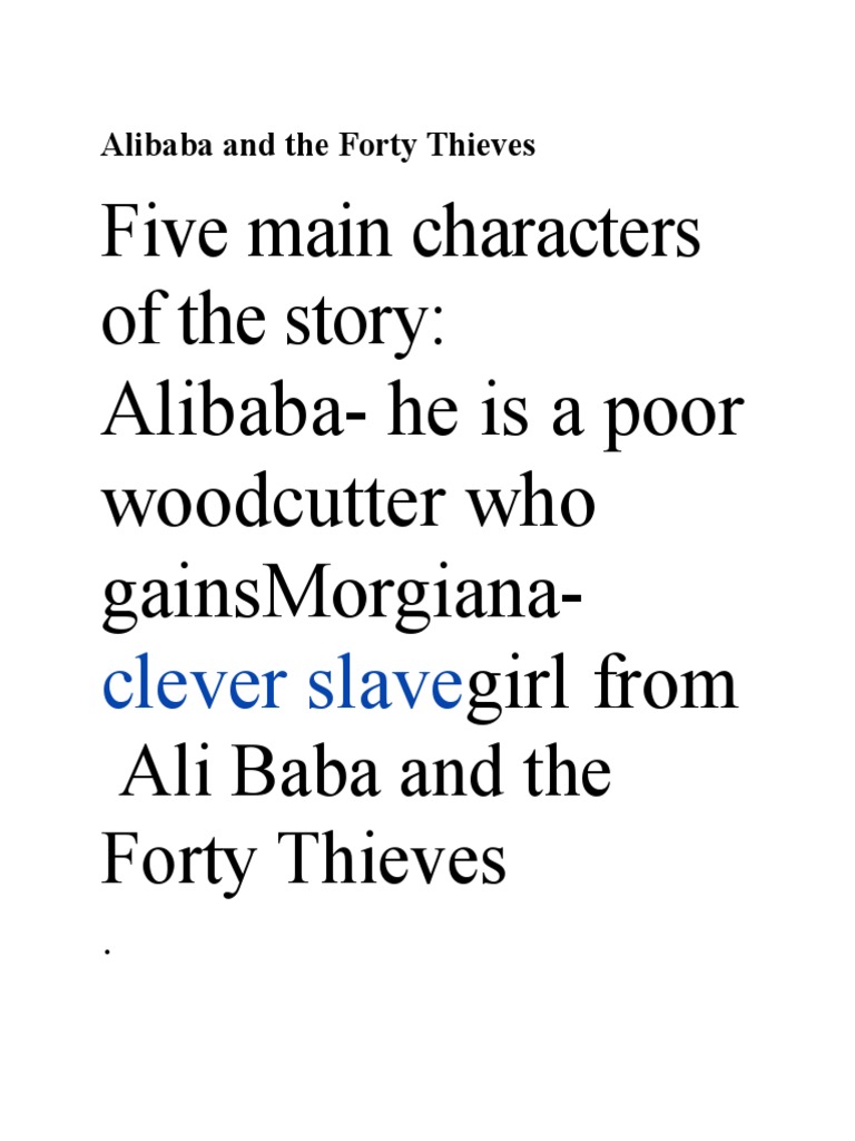 Alibaba and The Forty Thieves | PDF
