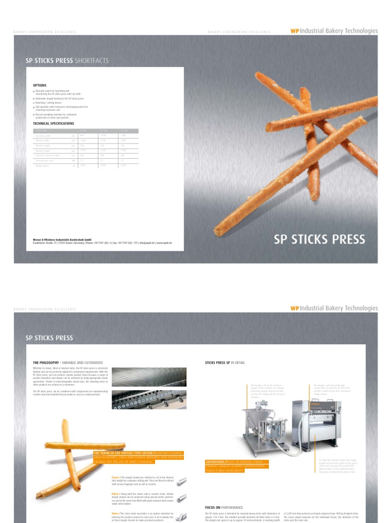 SP Sticks Press: Industrial Bakery Solutions | PDF | Mechanical ...
