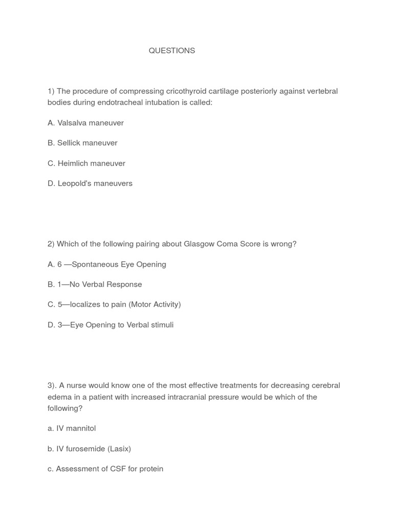 Questions Final Ems | PDF | Shock (Circulatory) | Cardiopulmonary ...