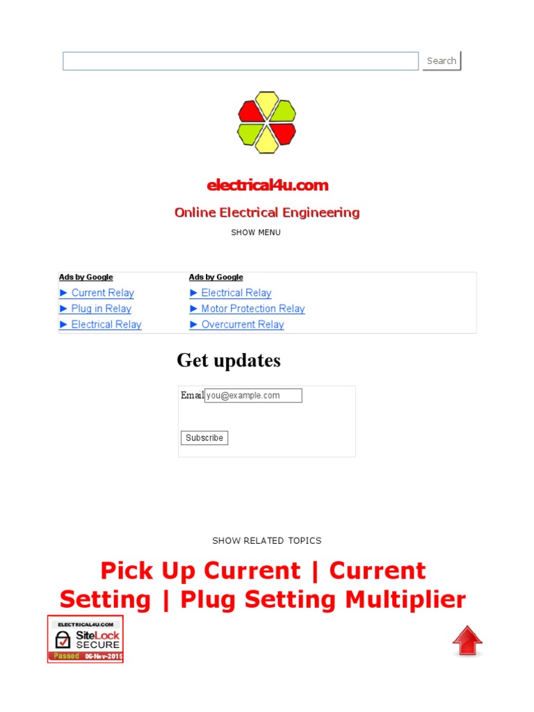Pick Up Current Current Setting Plug Setting Multiplier and | PDF ...