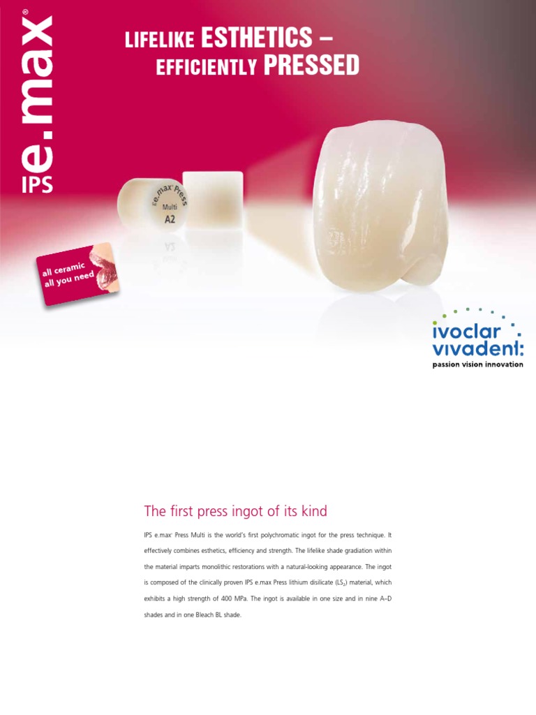 IPS E-Max Press Multi | PDF | Materials | Science