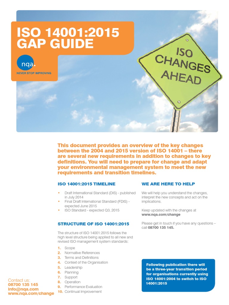 NQA ISO 14001 2015 Transition Guidance | PDF | Audit | Life Cycle ...