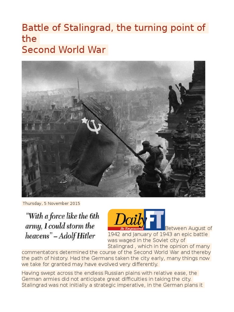 Stalingrad: The WWII Turning Point | PDF | Battle Of Stalingrad | Wehrmacht