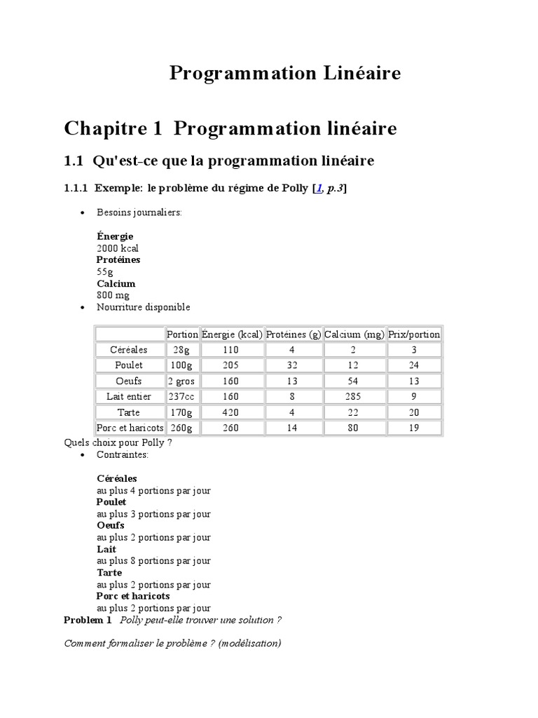 Cours de Programmation Linéaire | PDF | Optimisation linéaire | Optimisation mathématique