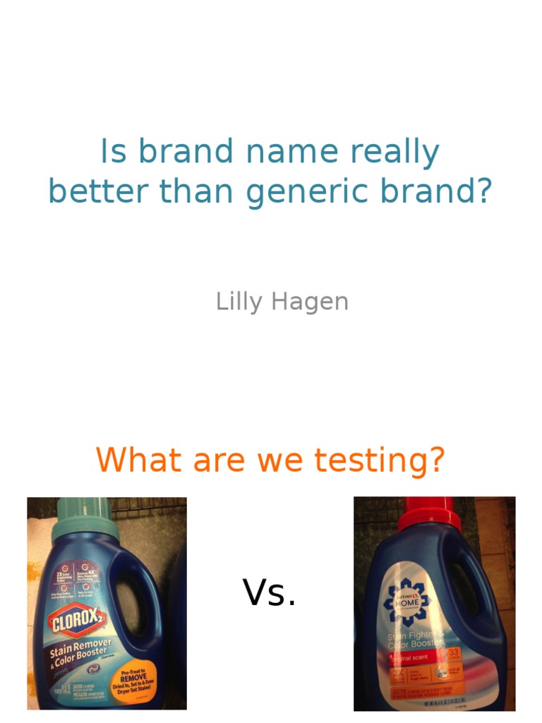 Brand vs. Generic Stain Remover Test | PDF | Cooking, Food & Wine ...