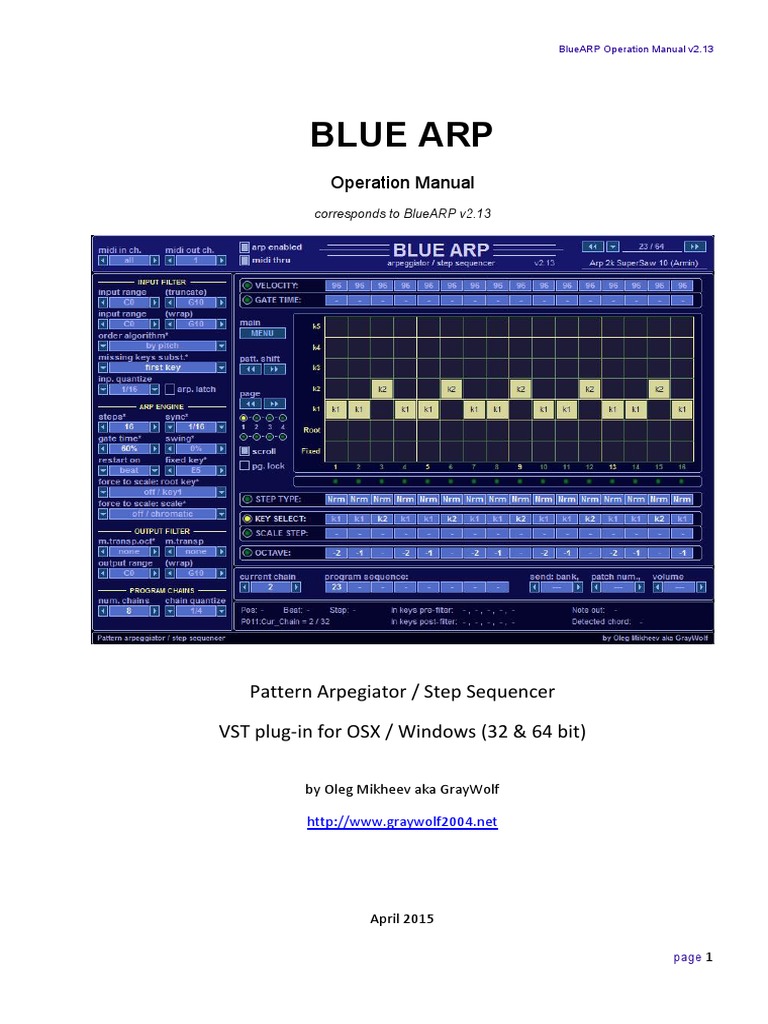 Blue ARP Manual v213 En | Synthesizer | Scale (Music)