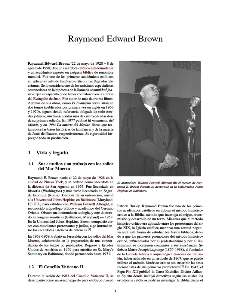 Raymond Edward Brown | PDF | Biblia | Personas