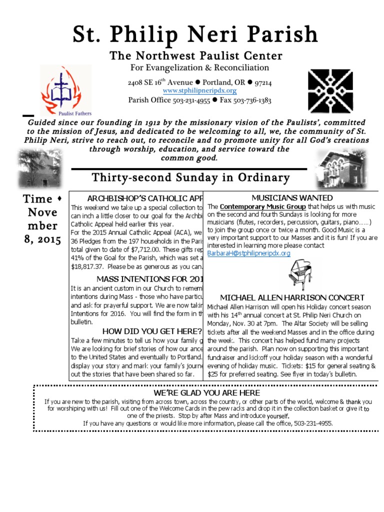 068 Nov8 Bulletin CoverAA | PDF | Chapel | Mass (Liturgy)