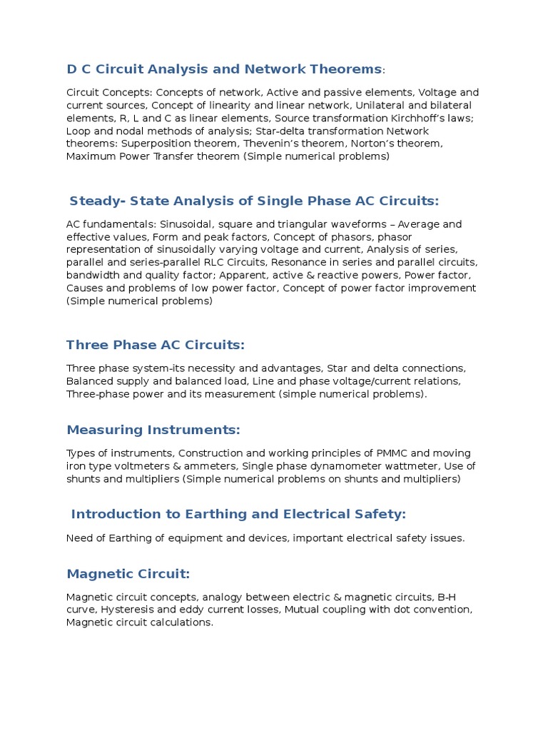 D C Circuit Analysis and Network Theorems | PDF | Electrical Network | Alternating Current