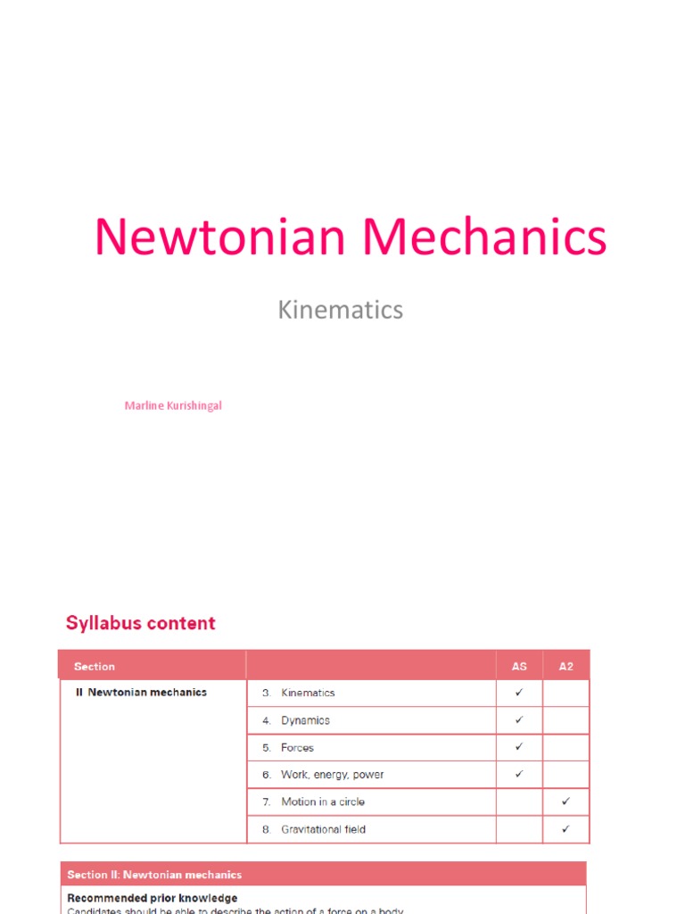 High School Physics Notes (Kinematics) | PDF | Velocity | Acceleration