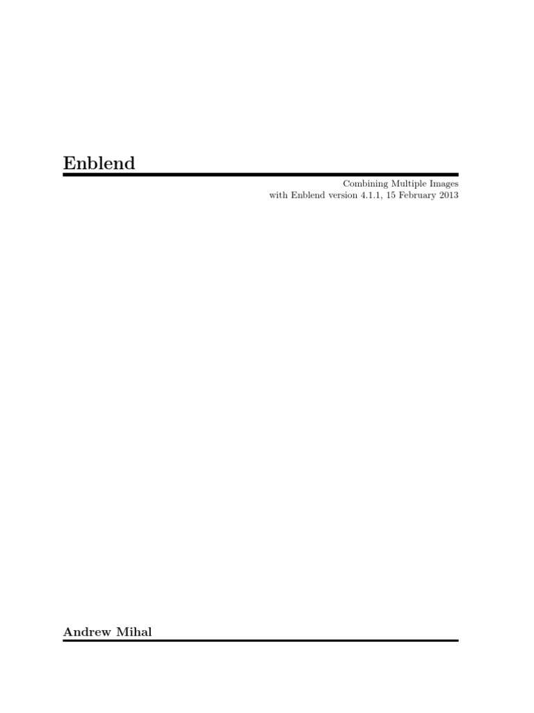 Enblend: Andrew Mihal | PDF | Data Compression | Command Line Interface