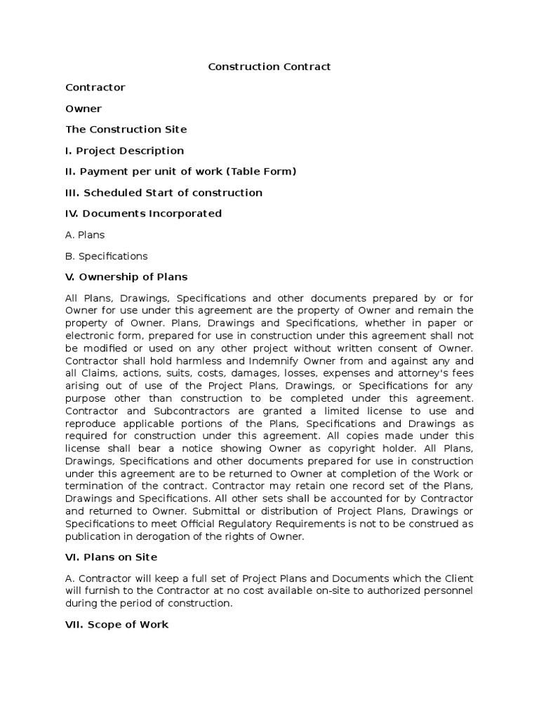 Construction Contract (Master) | PDF | Surety Bond | Indemnity