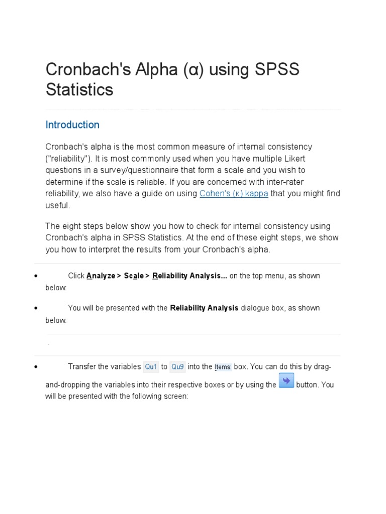 Cronbach Reliability Analysis | PDF | Cronbach's Alpha | Spss