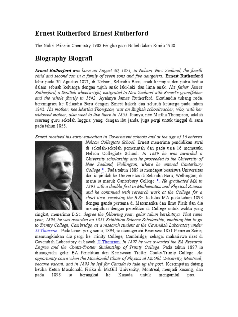 Ernest Rutherford The Biography | PDF | Atoms | Chemical Elements