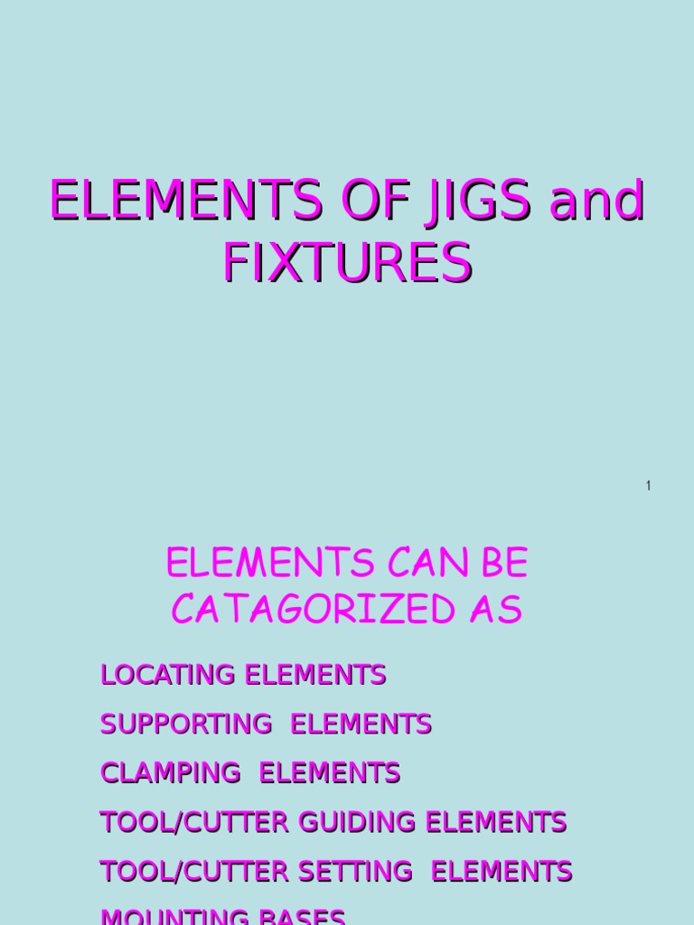 03 - Elements of Jigs &fixtures | PDF | Screw | Metalworking