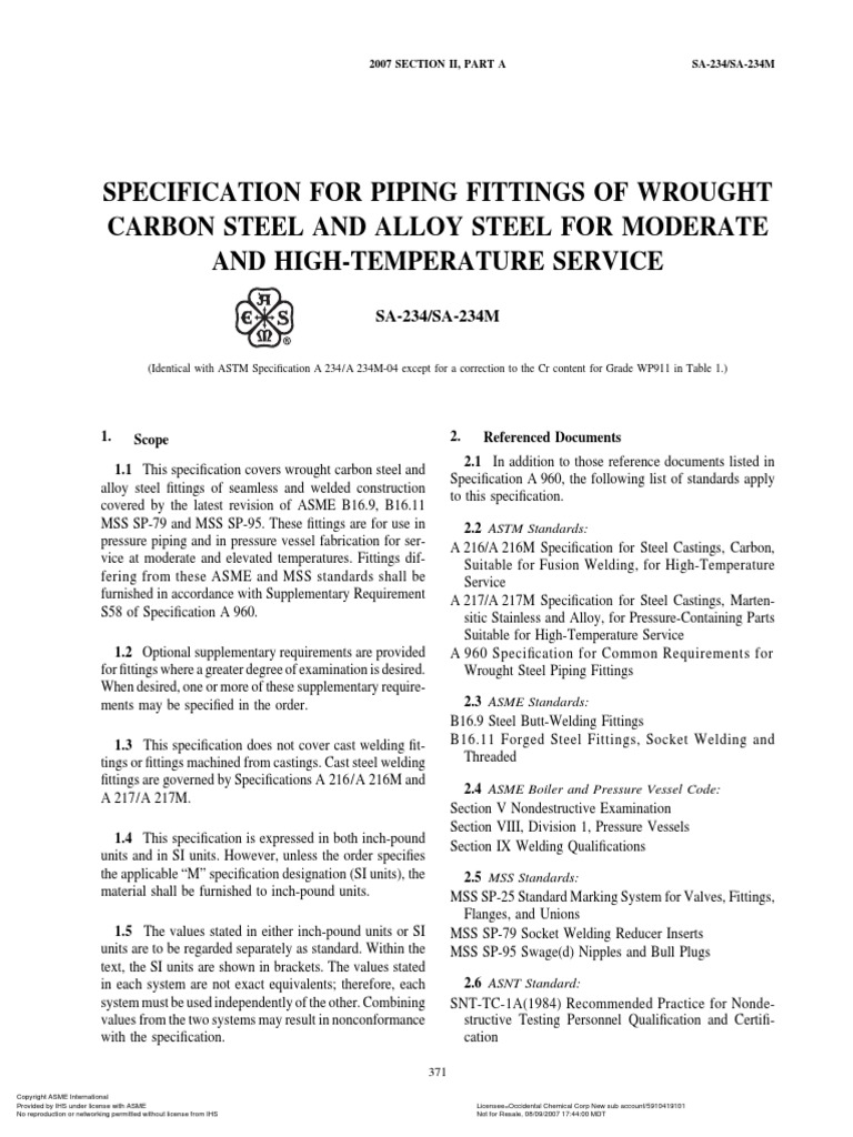 Asme Section II A Sa-234 Sa-234m | PDF | Heat Treating | Structural Steel