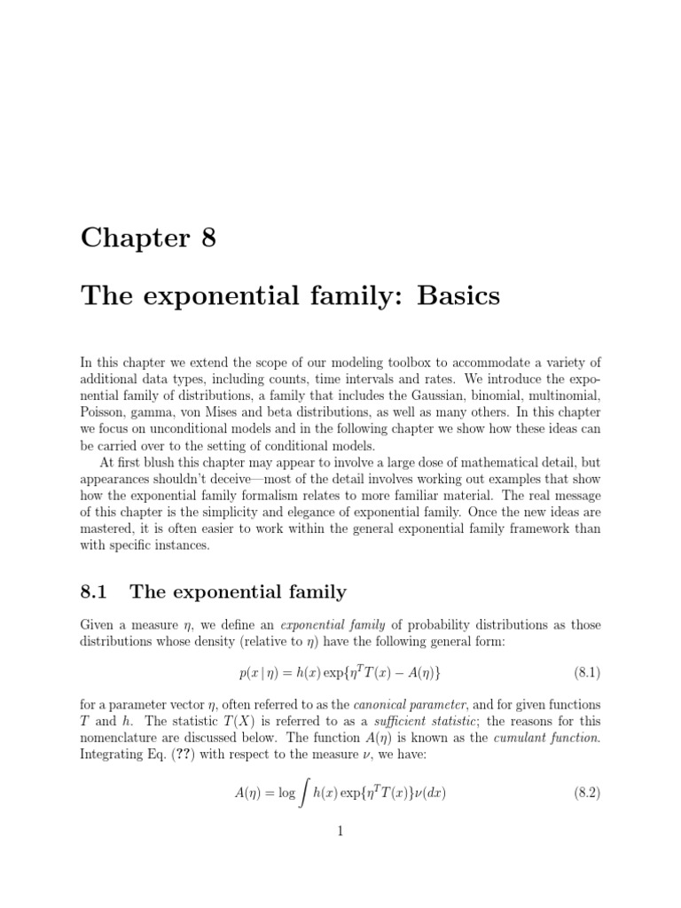 Exponential Family Distributions Explained | PDF | Bayesian Inference | Variance